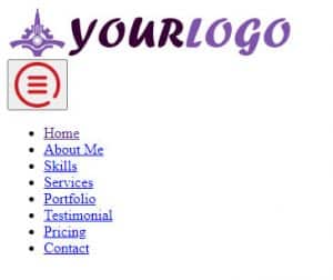 Create a responsive navigation menu using HTML, CSS & JS