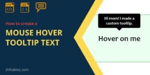 How to create a mouse hover HTML tooltip text?