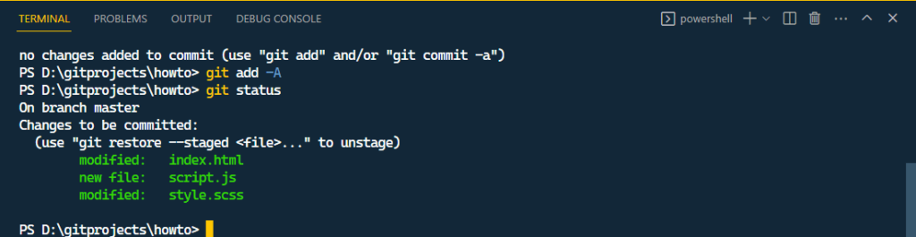 How to undo the git add -A command?