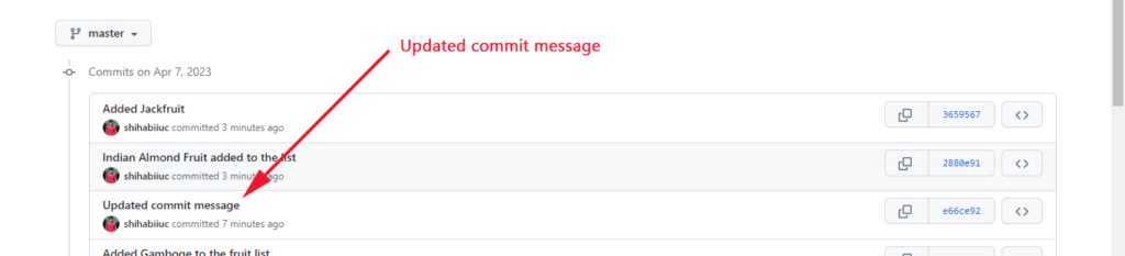 How to change the git commit message?